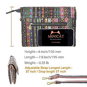 MINICAT INICAT Small Crossbody Purse Built in Wallet Crossbody Bags Pocketbooks for Women(Ethnic Style,Small)