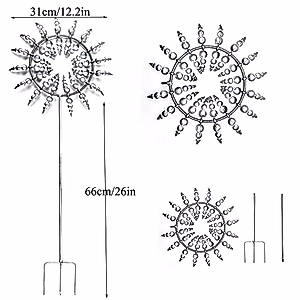 Wind Spinners for Yard and Garden，Windmills for The Yard Garden,Pinwheels for Yard and Garden,Garden Decor for Outside,Metal Yard Art (2 PCS -Silver)
