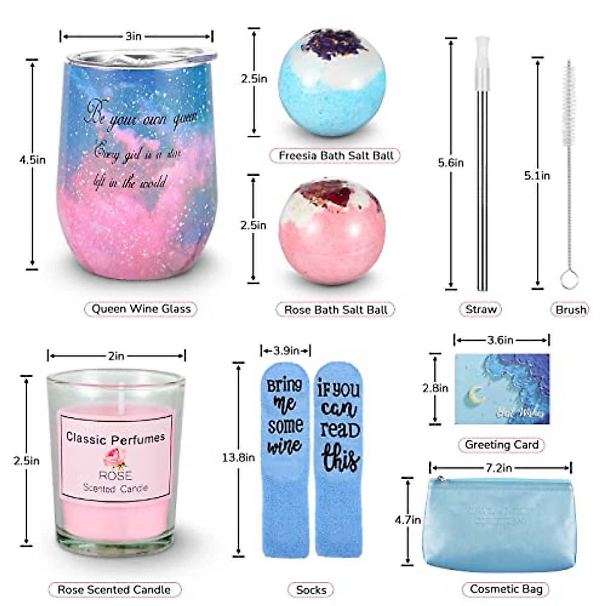 ZOMCHAIN Birthday Gifts for Women, Unique Gift Baskets for Mom Girlfriend Best Friend Sister Gift. Personalized Thank You Gifts for Friends Female. Relaxing Spa Gift Set for Women Gift