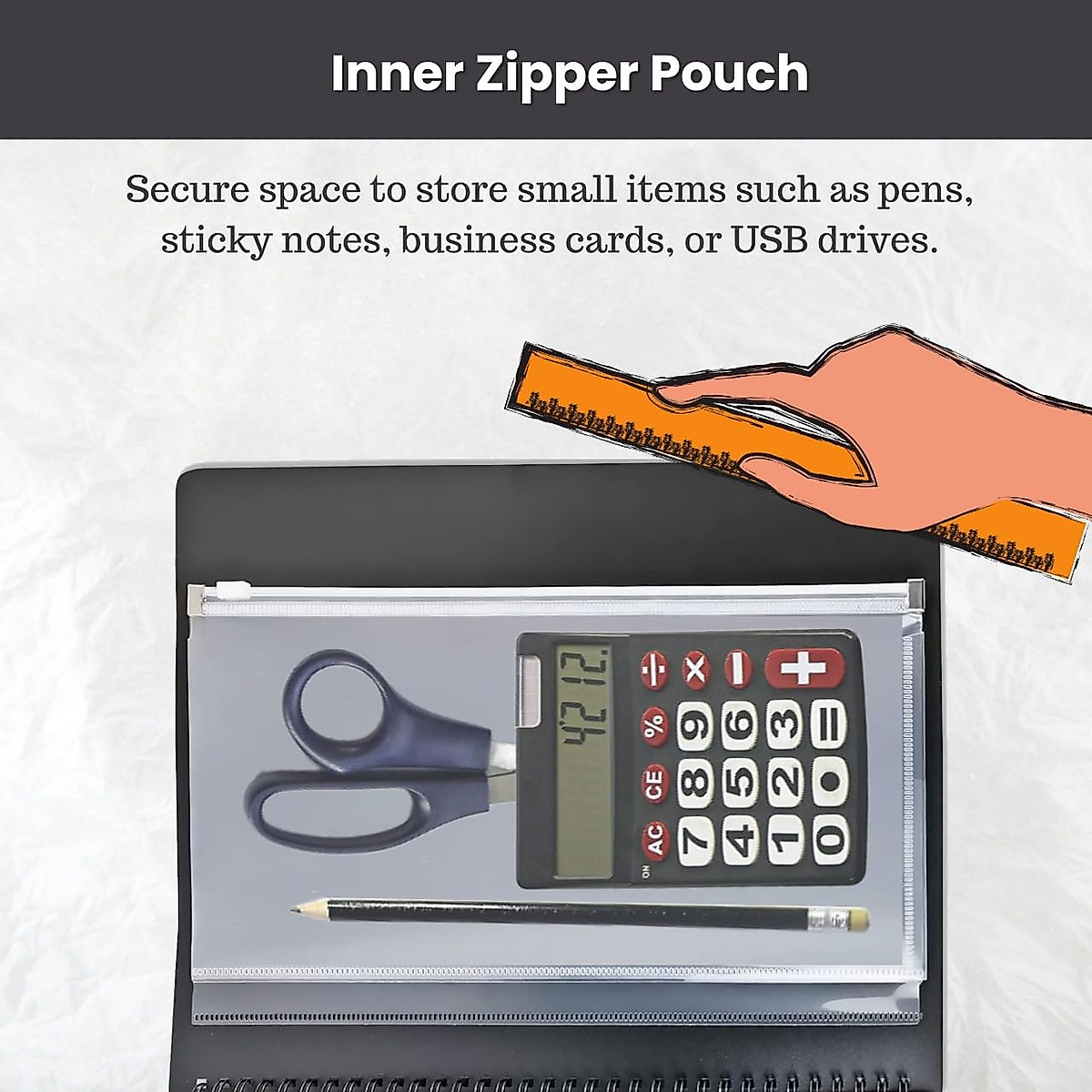 PERFORMORE 12 Pocket Spiral Subject Organizer with 6 Dividers, Folder Organizer Binder with Front Cover Pocket and Customizable Cover, Erasable Write On Tabs for Documents Files Projects