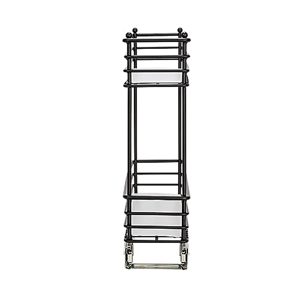 Household Essentials Narrow Sliding Cabinet Organizer, Two Tier Organizer, Matte Black, Great for Slim Cabinets in Kitchen, Bathroom and More, 5"