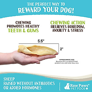 Raw Paws Large Lamb Ears for Dogs, 15 Pack - Packed in USA - All Natural Lamb Rawhide Alternative - Real, Grain Free, Single Ingredient Lambs Ear Chews for Dogs - Crunchy Sheep Lamb Ears Dog Treats