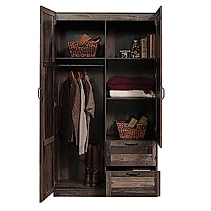 Sauder Miscellaneous Storage Wardrobe, L: 40.0" x W: 19.45" x H: 71.1", Reclaimed Pine Finish