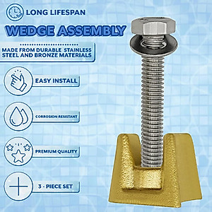 Poolzilla 2 Pack Bronze Wedge Assembly for 4" Rail Anchors - (1) Wedge, (1) Bolt & (1) Washer, for Pool Ladders