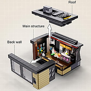 NEWRICE Modern Cafe Architecture Building Blocks Kit with Light,MOC City Street Coffee House Model Set, Building Toy for 6+ Year Boys.Adult.New 2022(768 Pieces)