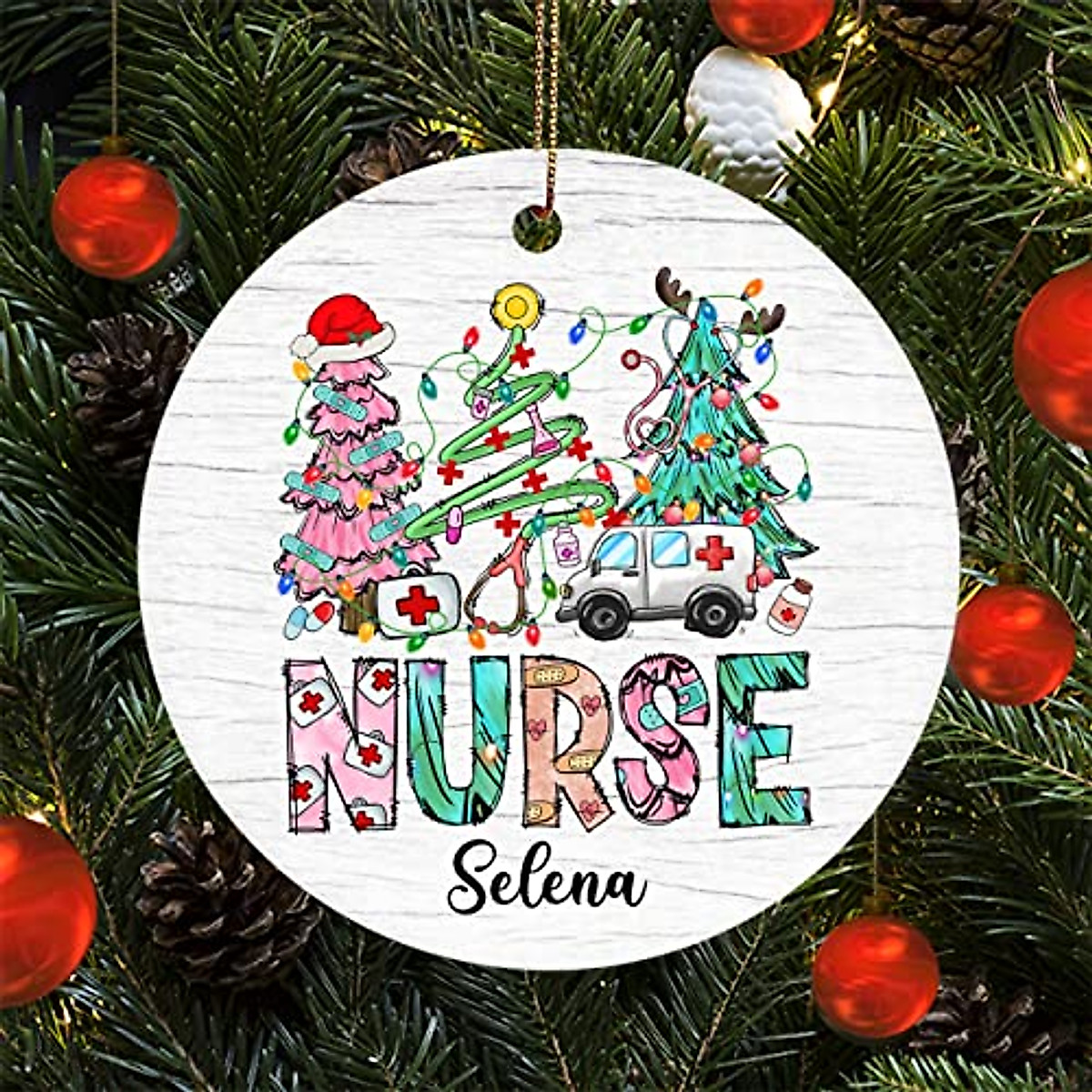 Custom Nurse Stethoscope Christmas Ornament, Nurse Ornament, Stethoscope Ornament, Nursing Assistant Gifts JWyM 1
