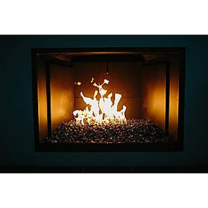 Cookingstar Fire Pit Fireplace Glass, High Luster 10-Pound x 1/2-Inch Fire Glass (Dark Matter Black)