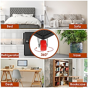 4Pcs Furniture Dolly Furniture Movers with 360° Rotating Wheels, Furniture Moving Dolly Sliders with Pry Bar, Carbon Steel Furniture Jack Lifter Mover Tool for Furniture Appliance Cabinet Piano Sofa