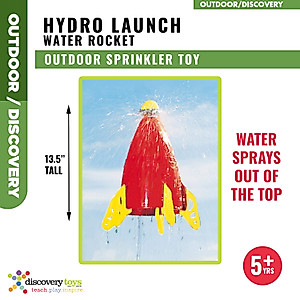 Discovery Toys Hydro Launch Water Rocket Outdoor Sprinkler Toy | Kid Powered Learning | STEM Educational Toy Learning & Childhood Development 5 Years and Up | Summer Toy
