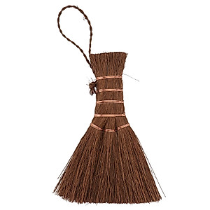 YARNOW Palm Broom Mini Natural Whisk Broom Desk Cleaning Brush Computer Keyboard Broom Tea Cup Duster for Home, Brown, 14x8cm, (XEUA519011VBA17273DOF8H4)