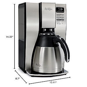 Mr. Coffee BVMC-PSTX95 10-Cup Optimal Brew Thermal Coffee Maker, Stainless Steel