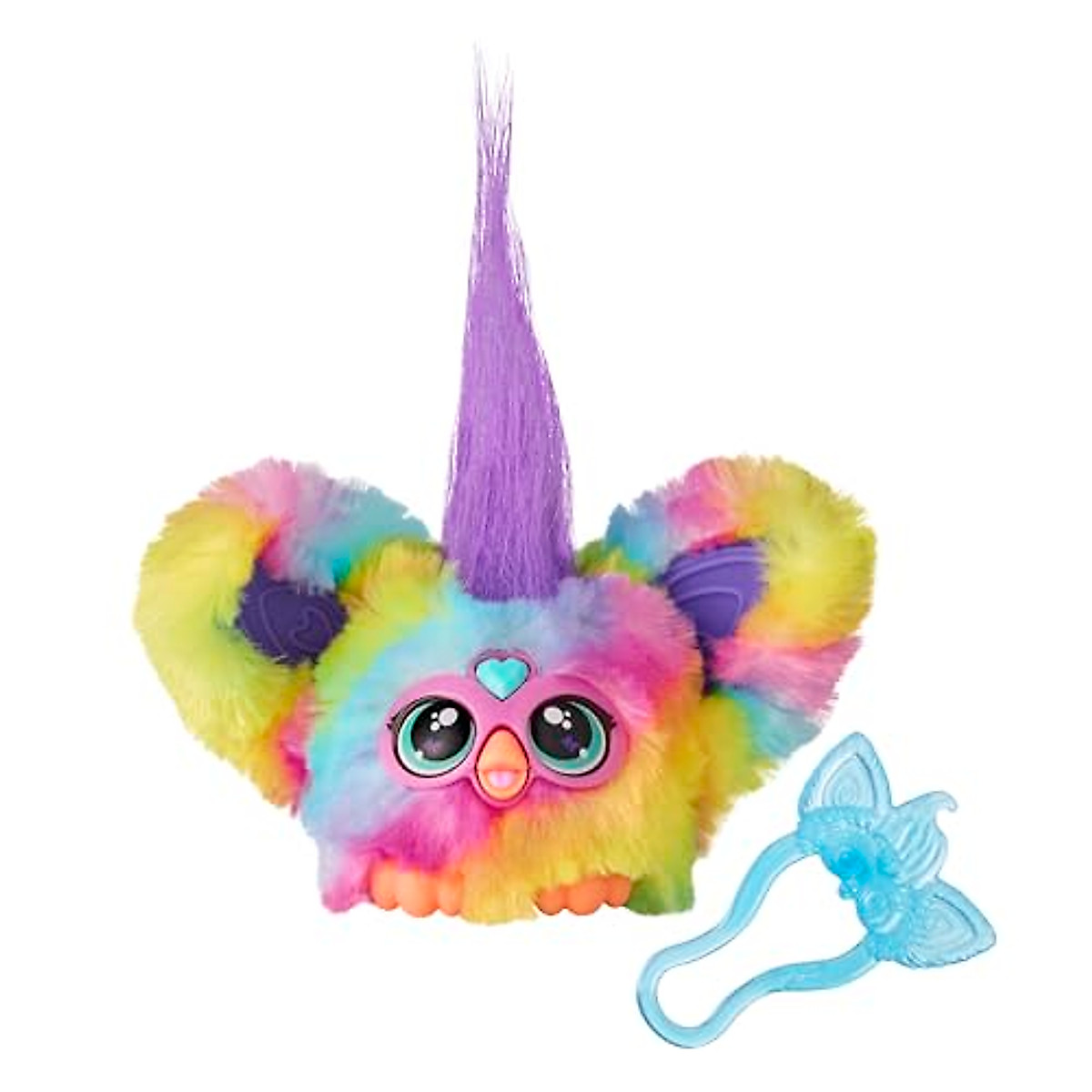 Furby Furblets Ray-Vee Mini Friend, Electronica Music, Speaks Only Furbish, Electronic Plush Toys for Girls & Boys, Interactive Pets, Rainbow, Easter Basket Stuffers, 6+