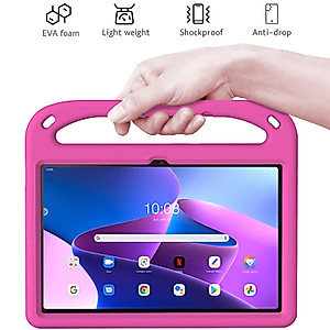 ATOOZ for Lenovo Tab M10 Plus (Gen 3) Case 10.6-inch 2022, Kids Case Cover with Shockproof Handle Stand for Lenovo Tab M10 Plus 3rd Gen (TB125FU / TB128FU / TB128XU) 10.6" Tablet (Rose)