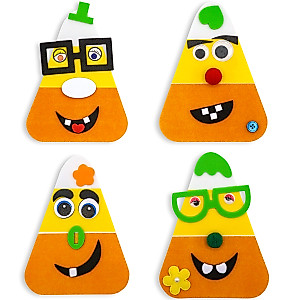 4E's Novelty Halloween Crafts for Kids (12 Pack) Goofy Candy Corn Magnet Foam Craft Kit - Bulk Fall Arts and Crafts for Toddlers & Kids, Halloween Activities for Kids Party