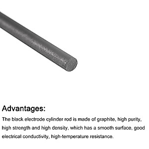 PATIKIL Graphite Rod Graphite Stirring Rod Cylinder Stick Carbon Rod 100x3mm Black for Electrode, Melting Casting, Crucibles, Pack of 10