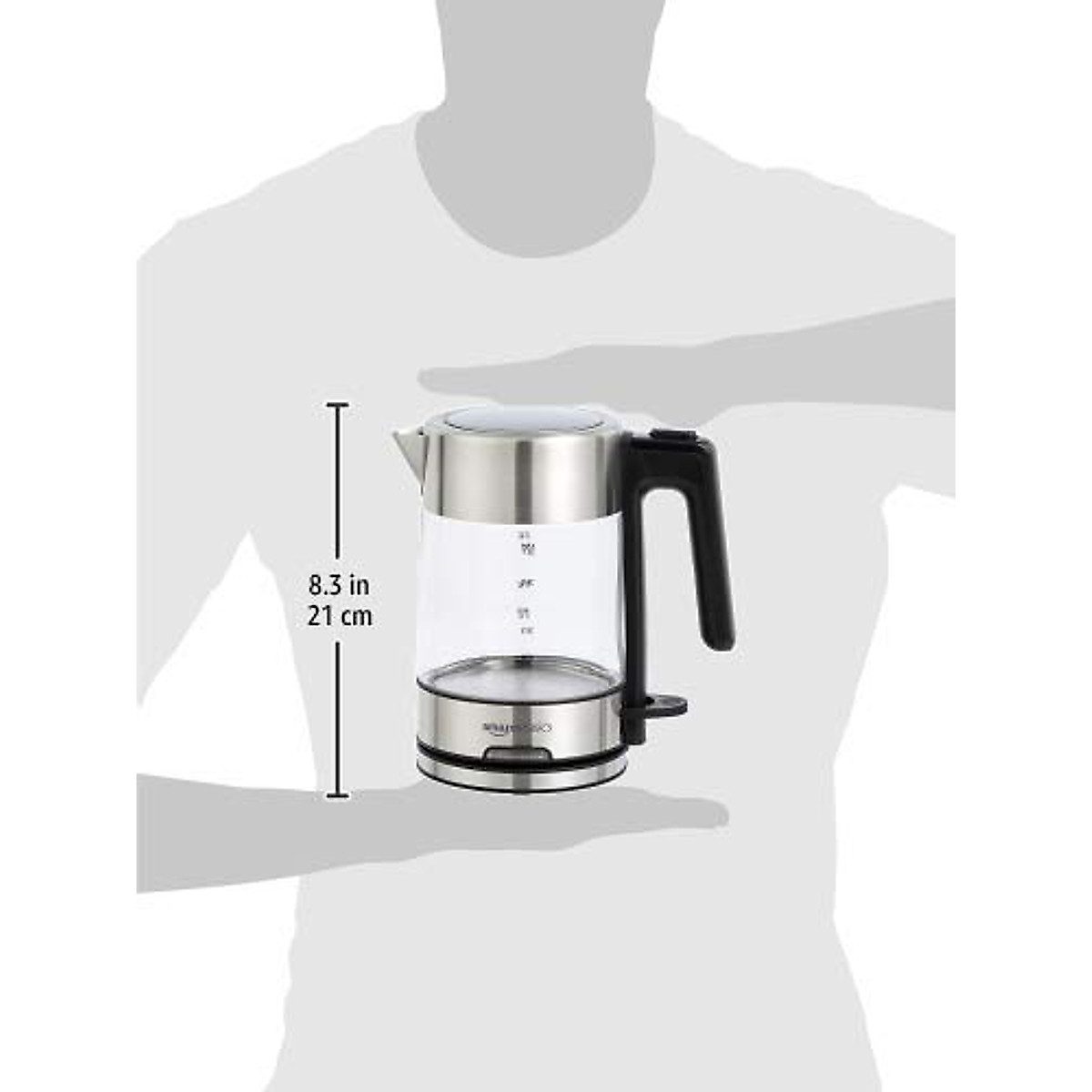Amazon Basics Electric Glass and Steel Kettle - 1.0 Liter