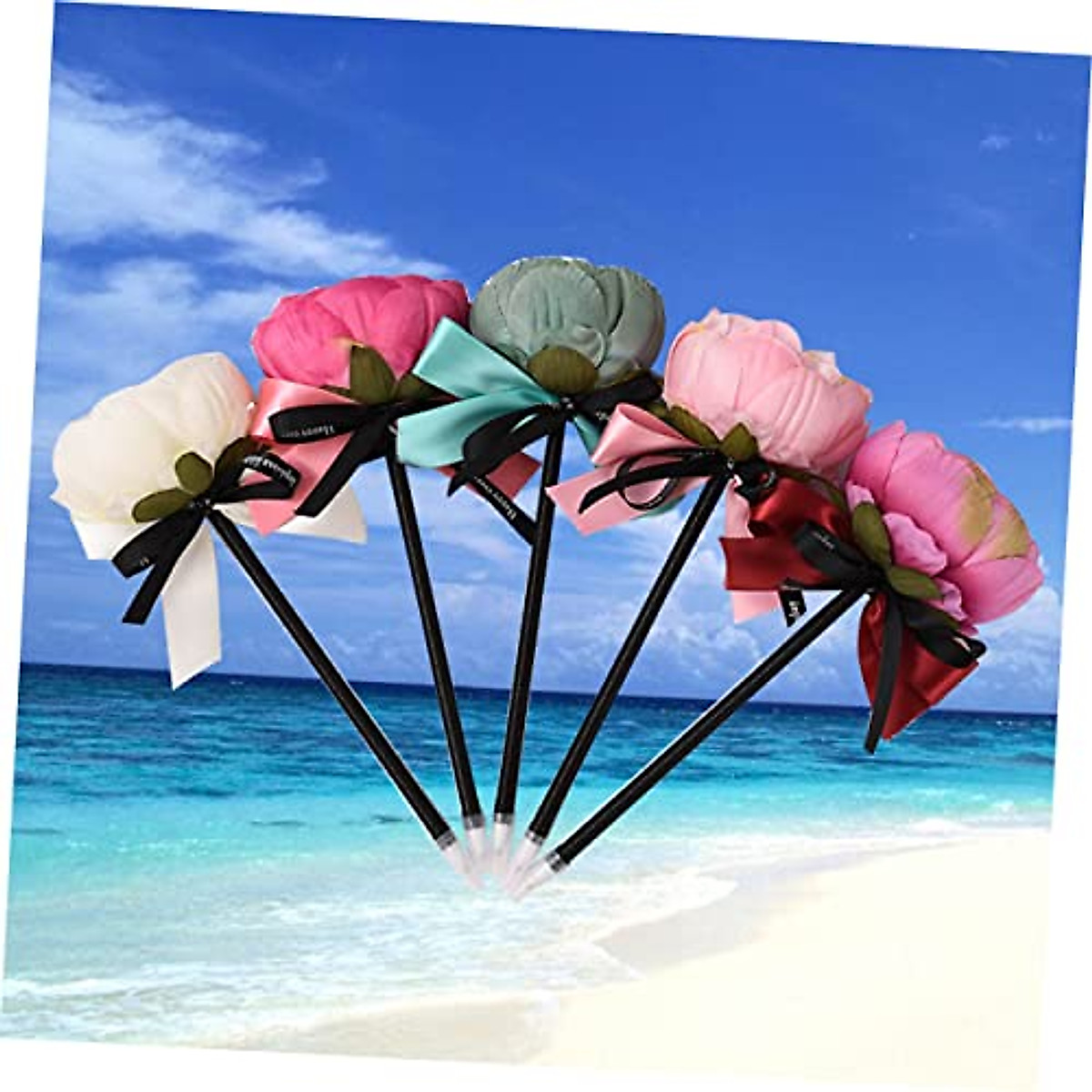 STOBOK 5 Pcs Flower Signature Pen Funny Ballpoint Pens Flower Pen Stylus Pen Stationery Pen Creative Pen Writing Pen Fountain Pen Colour Pencil Korean Version Office Accessories