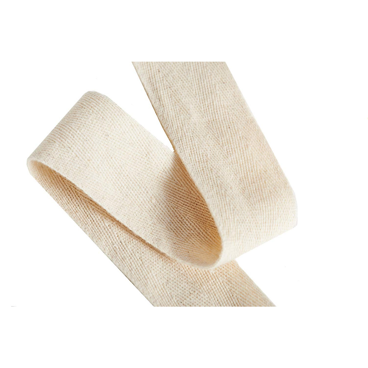 Abbaoww 50 Yards Cotton Twill Tape Ribbon 1/2 Inch, Soft Natural Webbing Tape Herringbone Tape for Sewing DIY Craft, Beige