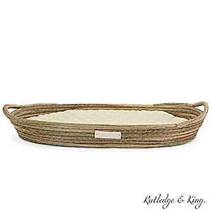 Rutledge & King Rattan Dog Bed - Dog Couch - Dog Cot - Dog Bed - Dog Sofa / Dog Pillow - Cute Dog Bed - Dog Couch Bed - Dog Beds & Furniture (Natural)