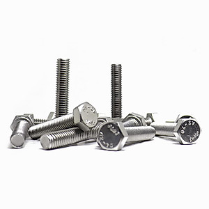 M10-1.5 x 55mm Hex Head Bolt Hexagon Screw, Stainless Steel 18-8(304), Full Thread, Plain Finish, DIN933, Pack of 8pcs