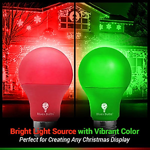 4 Pack LED Red and Green Light Bulbs - 120V E26 Base 9 Watt (60-watt Replacement) - Red and Green Bulbs for Party Decoration, Porch, Home Lighting, Christmas