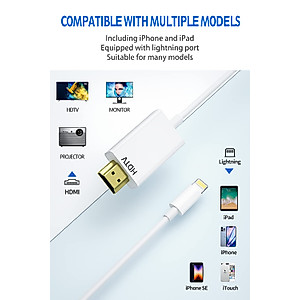 Mixfly [Apple MFi Certified] Lightning to HDMI Adapter Digital AV, for iPad iPhone to HDMI Adapter 1080P with iPad, Sync Screen Connector Directly Connect on HDTV/Monitor/Projector - (1.5 m)