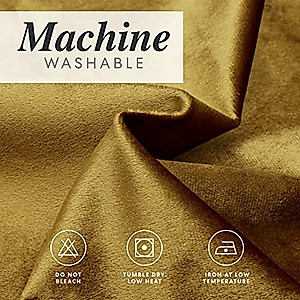 Regal Home Collections Egyptian Velvet Curtains 2-Panel Set - Gold Velvet Curtains Rod Pocket - Velvet Drapes - Black Out Curtains 2 Panels (54in W x 84in L - 2 Panels, Gold)