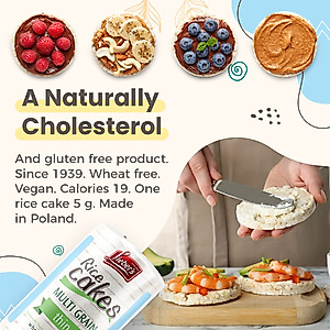 LIEBERS Rice Cakes, Kosher Certified Snack, Dairy Free, Wheat Free, Gluten Free, And Vegan options (pack of 3) (Multi Grain)