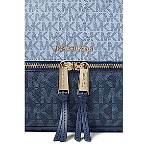 Michael Kors Women's Rhea Zip Medium Backpack, Navy/White/Light Blue, OneSize