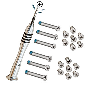 shinedisk 2 Sets Replacement Screws with Screwdriver for MacBook Pro 13" 15" 17" A1278 A1286 A1297 2009-2012, Unibody Bottom Case Cover Phillips Repair Tool Kit Notebook Laptop PC Computer Screw (1)