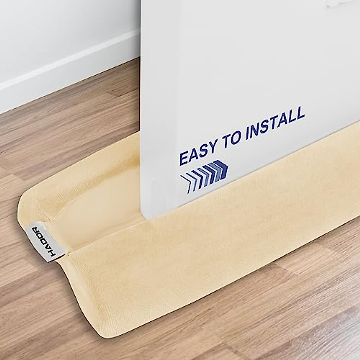 HADOR Door Draft Stopper Noise Blocker 36 Inches for Bottom of Door, Light Yellow Twin Triangular Under Door Draft Stopper Seal Gap Machine-Washable Air Blocker