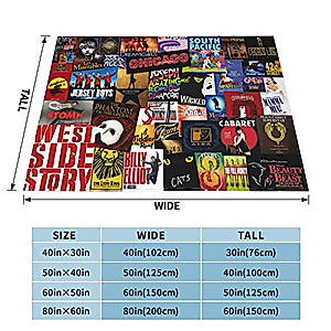 Movie Musicals Throw Blanket 50"X40" Lightweight Cozy Bed Blankets for Soft Bedding,Couch,Chair,Sofa,Bed for Room Suitable All Season