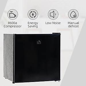 HOMCOM Mini Freezer Countertop, 1.1 Cu.Ft Compact Upright Freezer with Removable Shelves, Reversible Door for Home, Dorm, Apartment and Office, Black