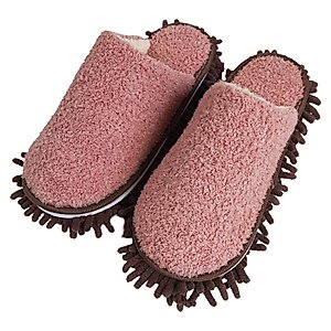 UXZDX CUJUX Washable Cleaning House Mop Slippers Women Indoor Floor Polishing Cleaner Shoes Winter Autumn Soft Plush Home Bedroom Slipper (Color : E, Size : Small)