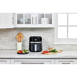 BLACK+DECKER Purify 4QT Air Fryer, Timer with Auto Shut-off and Shake Reminder, Digital LED Touchscreen and 9 Presets, 1300W up to 400 F, Dishwasher Safe Parts