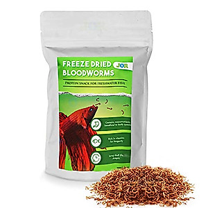 JOR Bloodworm for Betta, Freeze-Dried Treats for Siamese Fighting Fish and Other Aquatic Pets, Perfect for Picky Eaters and Breeding Tanks, 0.52 oz per Pack