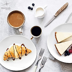 Bormioli Rocco Prometeo 18 Piece Dinnerware, Sets For 6, Tempered Opal Glass, Clean White, Curved Design With External Textures, Dishwasher & Microwave Safe.