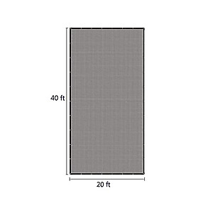 boknight Pool Leaf Net Cover with Rope, 20x 40 ft. Rectangle Pool Covers for Inground Pools, Cuttable Winter Pool Cover with Reinforcement Edge