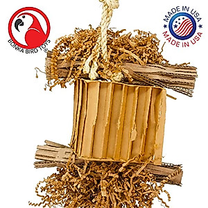 Bonka Bird Toys 3753 Natural Shreddy Eddy Medium to Large Parrot Toy Good Conure African Grey, Conures, Amazons, Small Cockatoos, and similarly Sized pet Birds for Chewy Foraging Fun.
