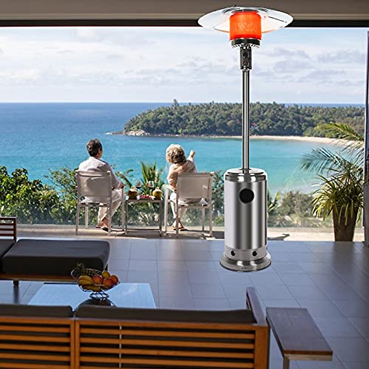 Garden Patio Heater,Outdoor Patio Heater,46000 BTU Propane Based Classic Design With Wheels,Easy Set Up,Commercial & Residential Tent Heater Camping Portable