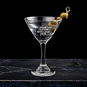 Custom Classic Martini Glasses 9.25 oz. Set of 50, Personalized Bulk Pack - Great for Cocktails, Wedding Favors, Party Favors, Events - Clear