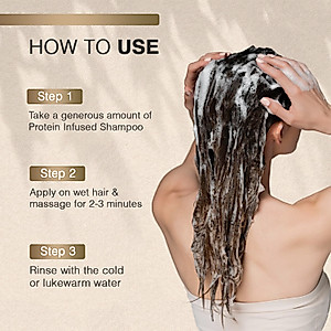 MOEHAIR Protein Infused Shampoo | Anti-Frizz, Moisturizing & Strengthening Shampoo for All Hair Types | With Proteins, Natural Oils & Vitamin E & B5 | Sulfate & Paraben-Free Hair Shampoo, 32 Fl Oz