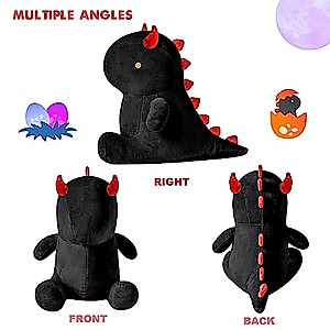 Ditucu Cute Dinosaur Stuffed Animals Toys Plush Dolls Super Soft Dino Plushie Birthday Gifts for Kids Girls Boys Black 12 inch