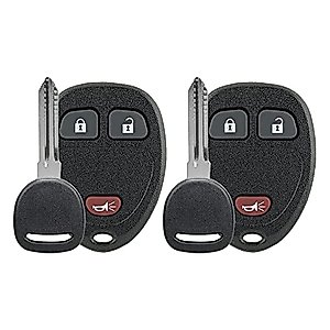Keyless Remote Start Car Key Fob with Ignition Key fits Chevy Silverado Traverse Avalanche Equinox Express/GMC Acadia Savana Sierra/Pontiac Torrent/Saturn Vue OUC60270,OUC60221 (Pack of 2)