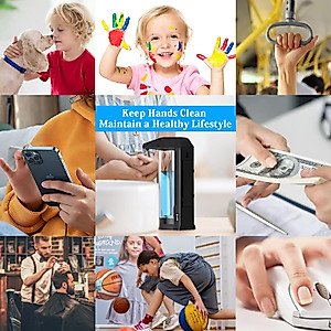 KESTERRA Automatic Soap Dispenser, 17oz/500ml Touchless Battery Operated Liquid Soap Dispenser with 7levels Adjustable Soap Volume, Perfect for Commercial or Household Use, Black