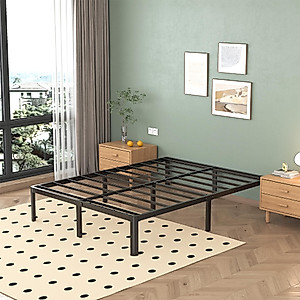 Lutown-Teen 14 Inch California King Bed Frames with Rounded Corner Legs, Heavy Duty Metal Cal King platform bed frame, No Box Spring Needed, Noise Free, Easy Assembly