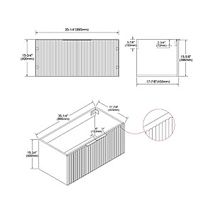 Dowell Series 032 Single Bathroom Vanity Set with Resin Basin, 36", Oak Natural