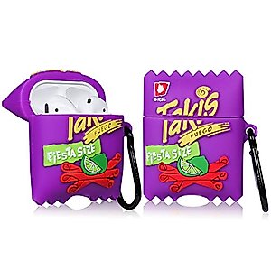 Oqplog for Airpod 2/1 Case - Taki Biscuit, Food Design Cute 3D Cartoon Funny Kawaii for Airpods 1st 2nd Soft Silicone Cover Fashion Cool Fun Stylish Air Pods Cases for Girls Women Boys Girly Teen