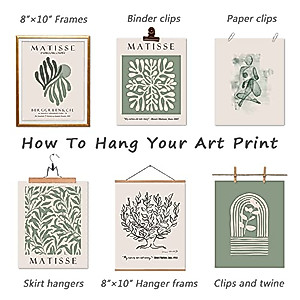 ARPEOTCY Matisse Wall Art Prints, Sage Green Retro Art Posters, Abstract Master Prints for Bedroom Wall Decor Aesthetic, Set of 6, 8x10in , Unframed