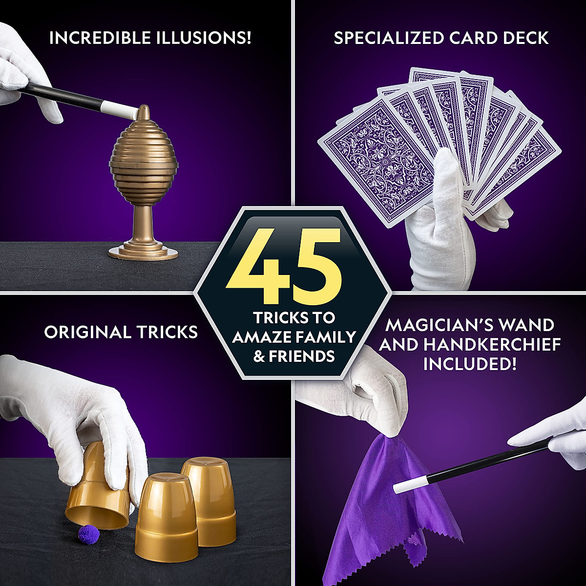 NATIONAL GEOGRAPHIC Magic Kit - 45 Magic Tricks for Kids to Perform with Step-by-Step Video Instructions for Each Trick Provided by a Professional Magician, Toys for Boys and Girls